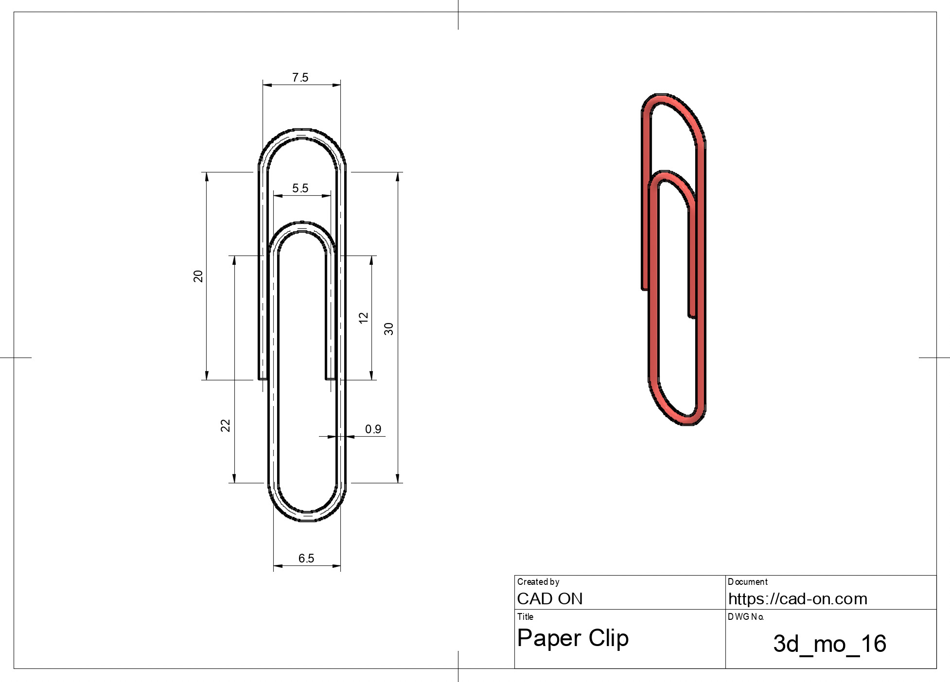Paper Clip_modeling 16 | CAD ON